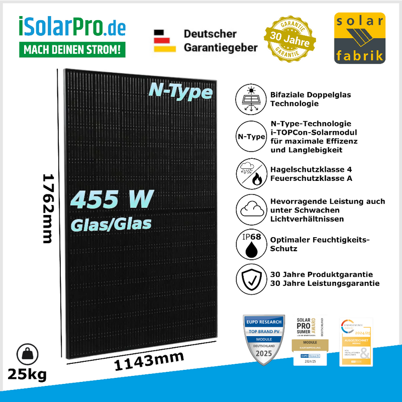 Home Alle Produkte 455W Solar Fabrik Mono S4 Halfcut Tre...